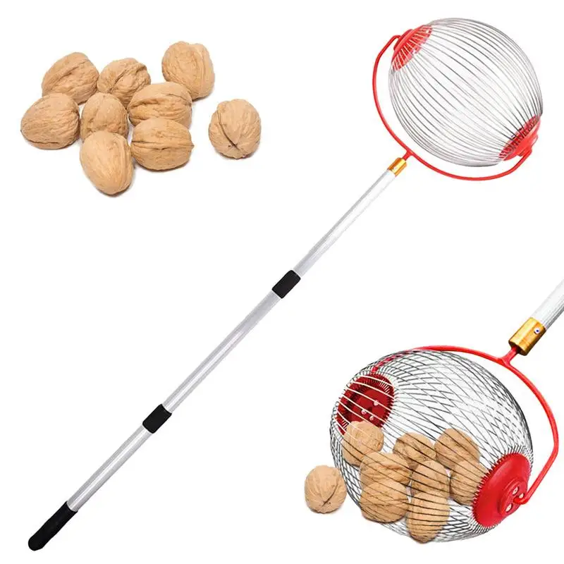 Nut Gatherer Fruit Collector Garden Rolling Nut Harvester Fruit Picker With Telescoping Pole For ...