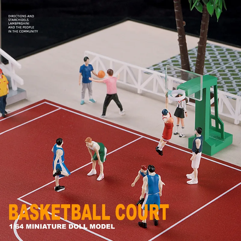1/64 Sportsman Athletes Playing Basketball Miniature Figure Model ...