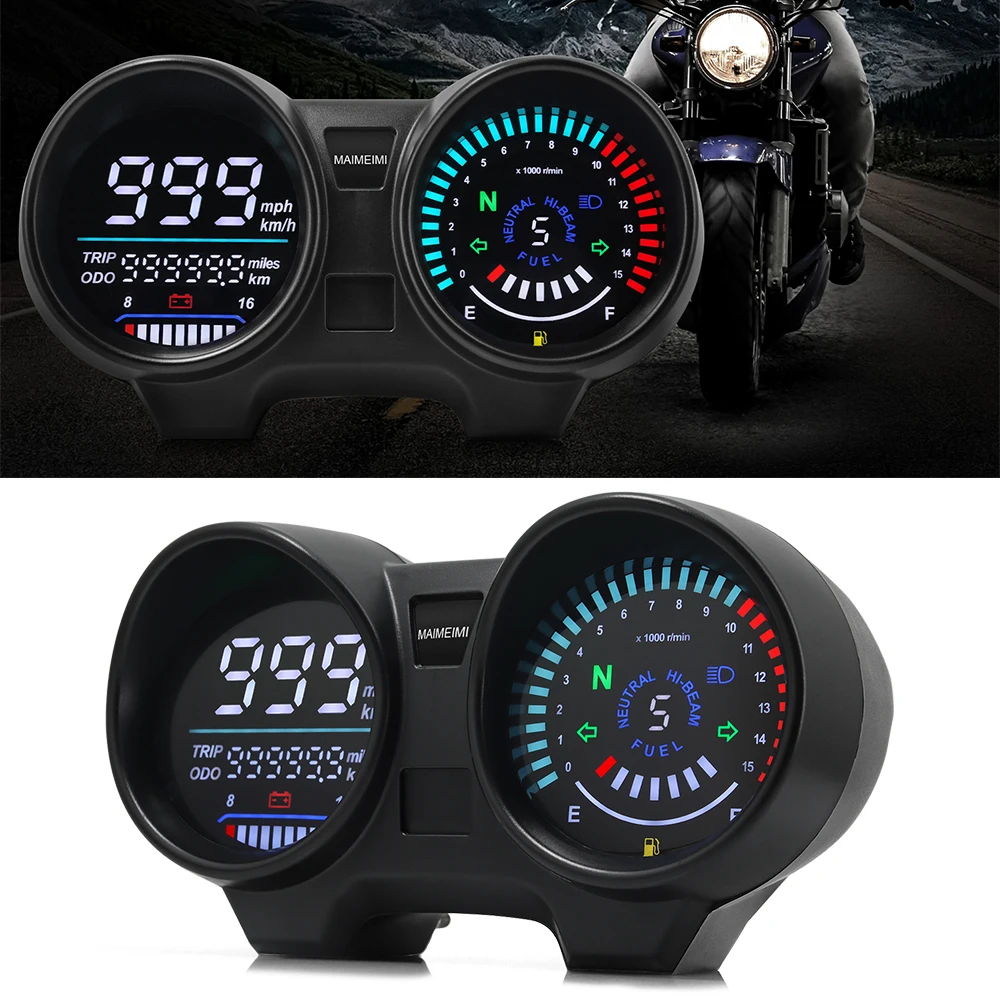LED-Electronics-Motorcycle-RPM-Meter-multifunctional-Speedometer-with ...