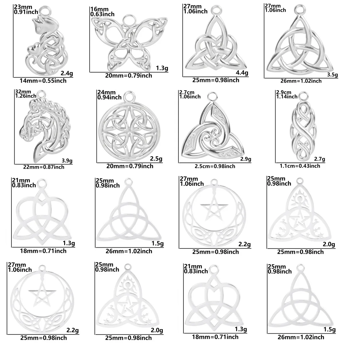 4pcs-Vintage-Originality-Silver-Color-Witch-Knot-Charm-Celtic-Knot ...