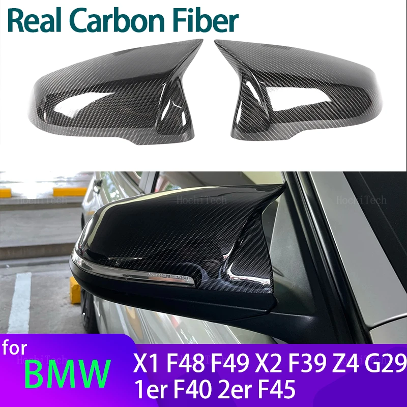 Carbon-Fiber-Black-Car-Side-Mirror-Cap-Cover-Shell-For-BMW-1-2-Series ...