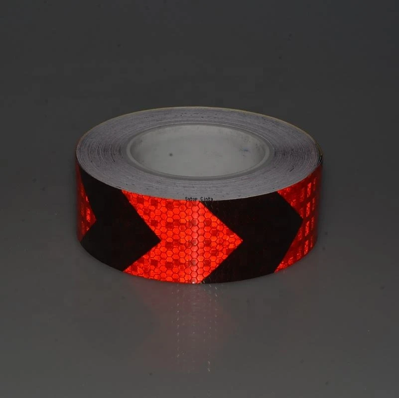 5CM*5M Waterproof Arrow Reflective Car Stickers Red-Black Adhesive High ...