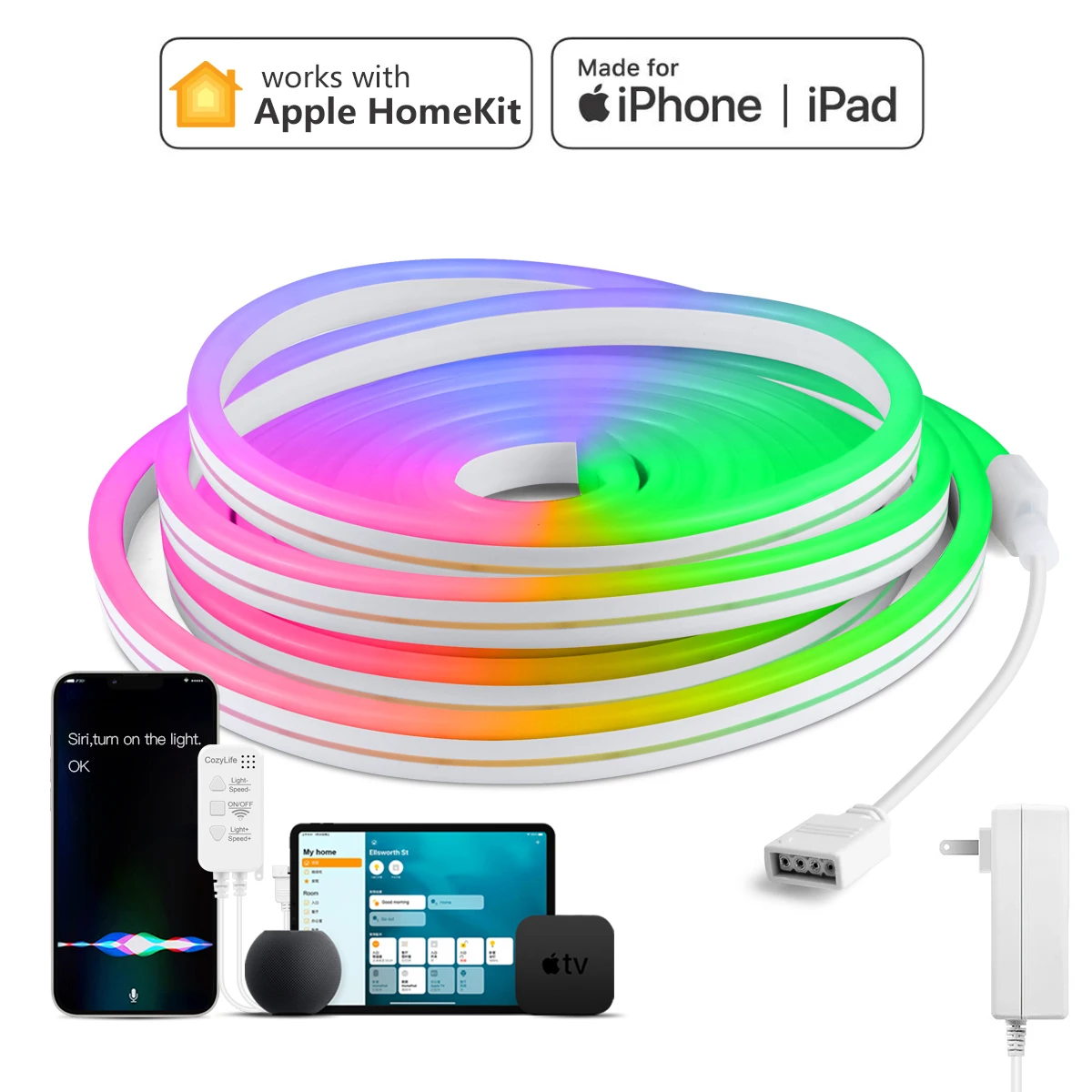 Modern-Homekit-Smart-LED-Neon-Strip-Light-APP-Voice-Control-Music-Sync ...