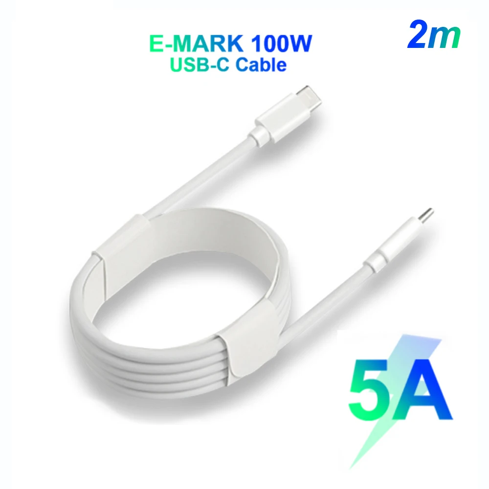 100W USB Type C Fast Charging Cable E-mark Chip Notebook Power Adapter ...