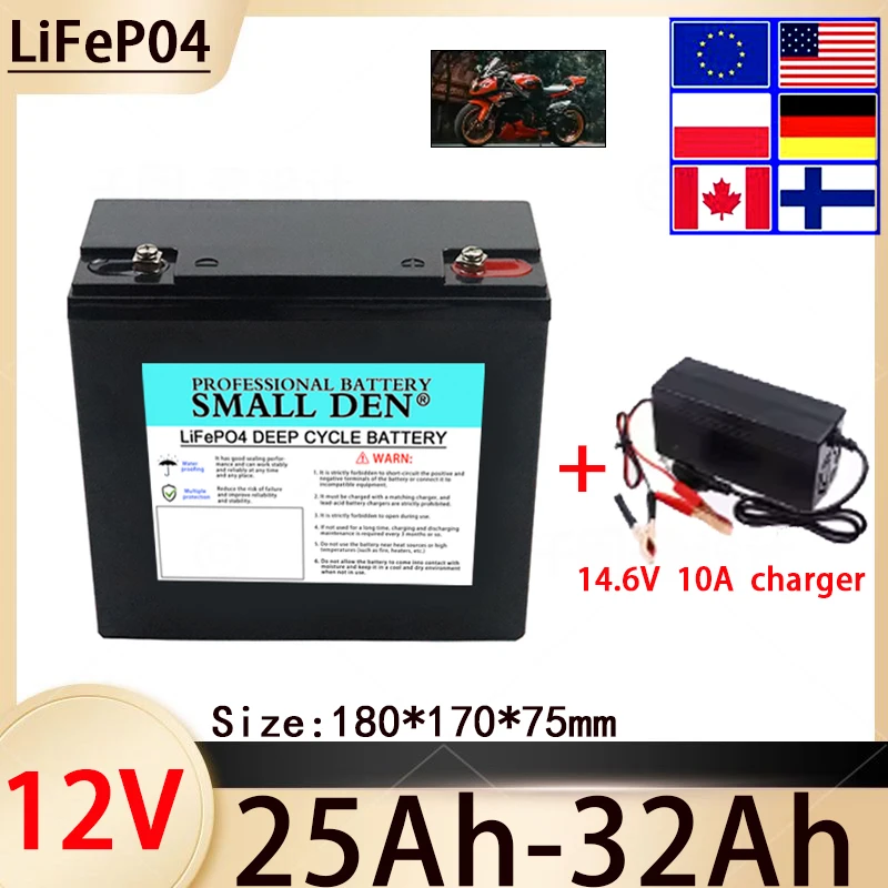 12V 25AH 32AH LiFePO4 Specific Battery 50A BMS Lithium Phosphate ...
