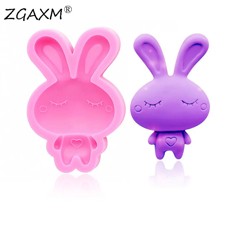 Lm 305-diy Uv Epoxy Lovely Rabbits Body Silicone Molds Flexible Polymer ...
