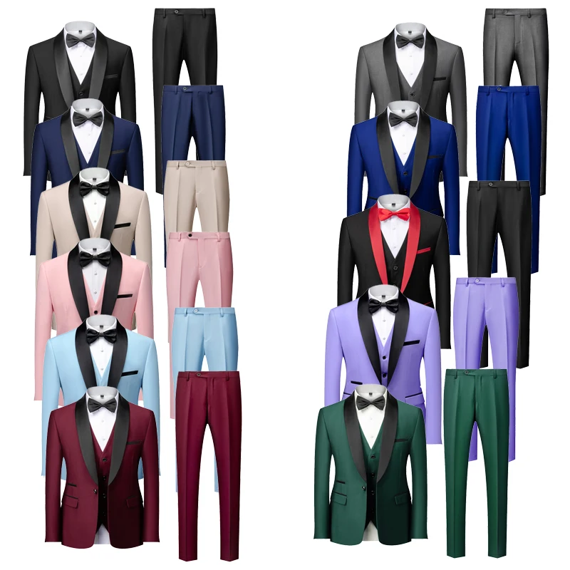 2025 Green Fruit Collar Elegant Wedding Suits for Men, Multi Color ...