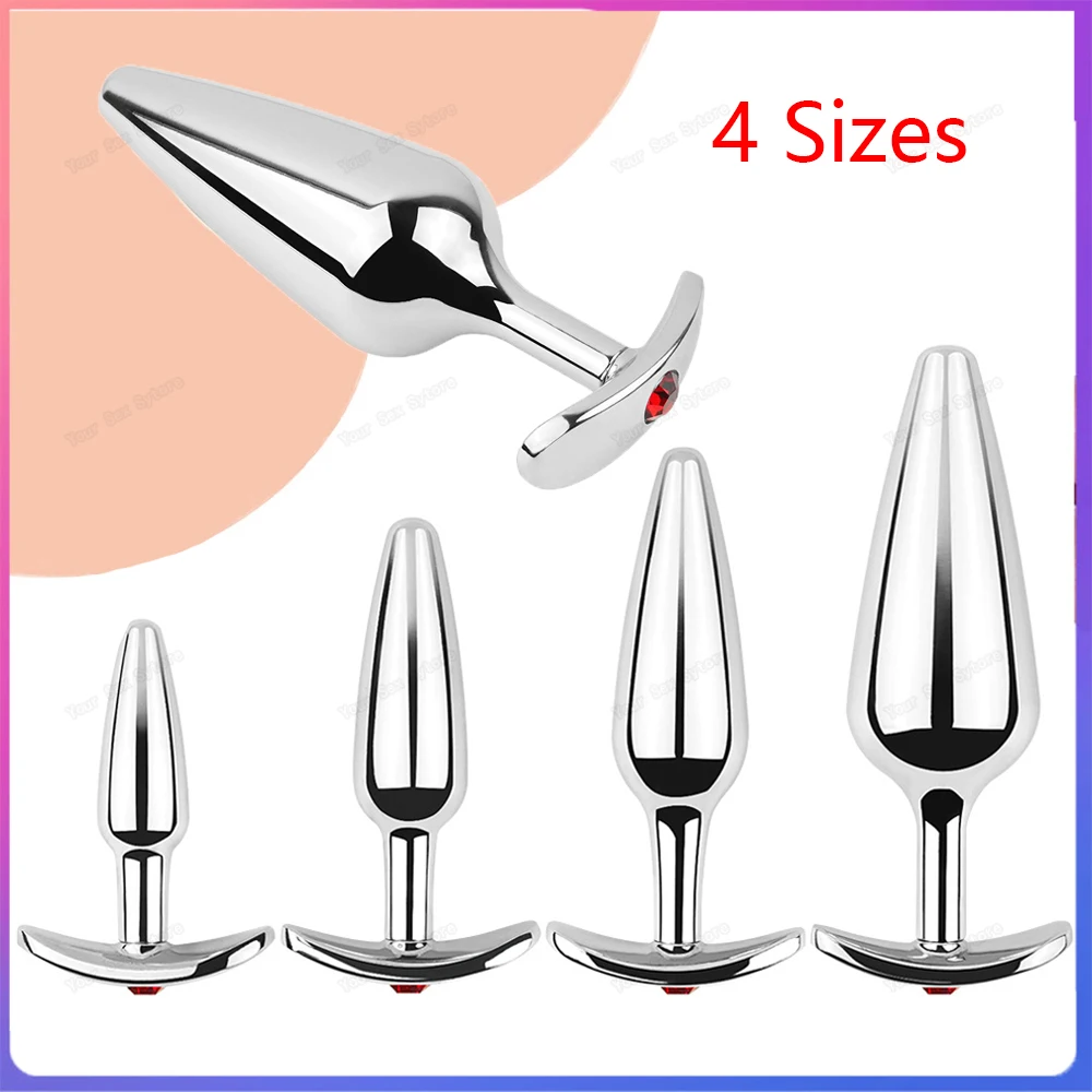 4 Sizes Metal Anal Plug Wearable Butt Plug Anus Dilator Insert Dildo Trainer Ass Sex Toys Adult