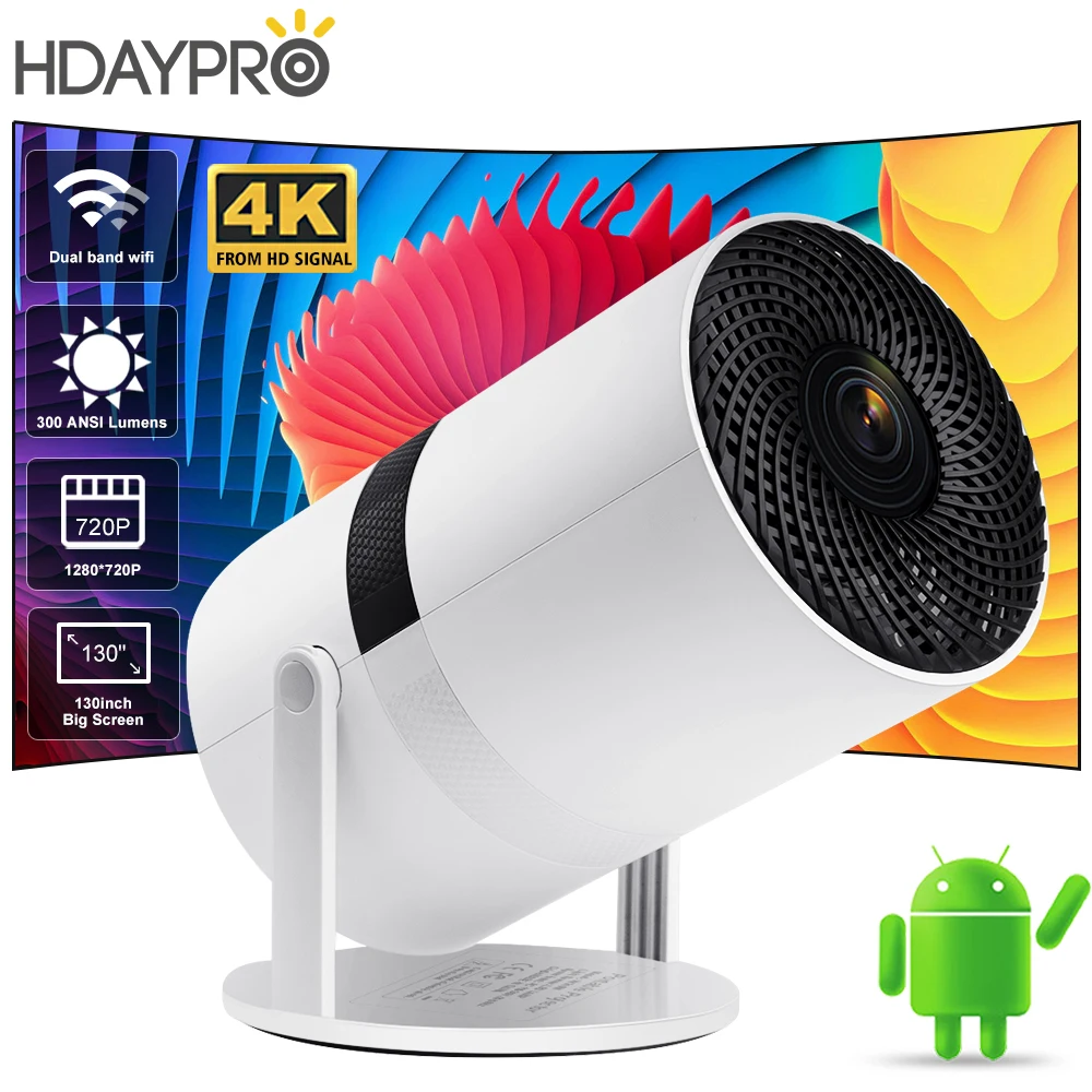 HDAYPRO-HY310W-Projector-4K-Android-11-Dual-Wifi6-300ANSI-BT5-1-HY310-MiNi-Portable-Projctor ...