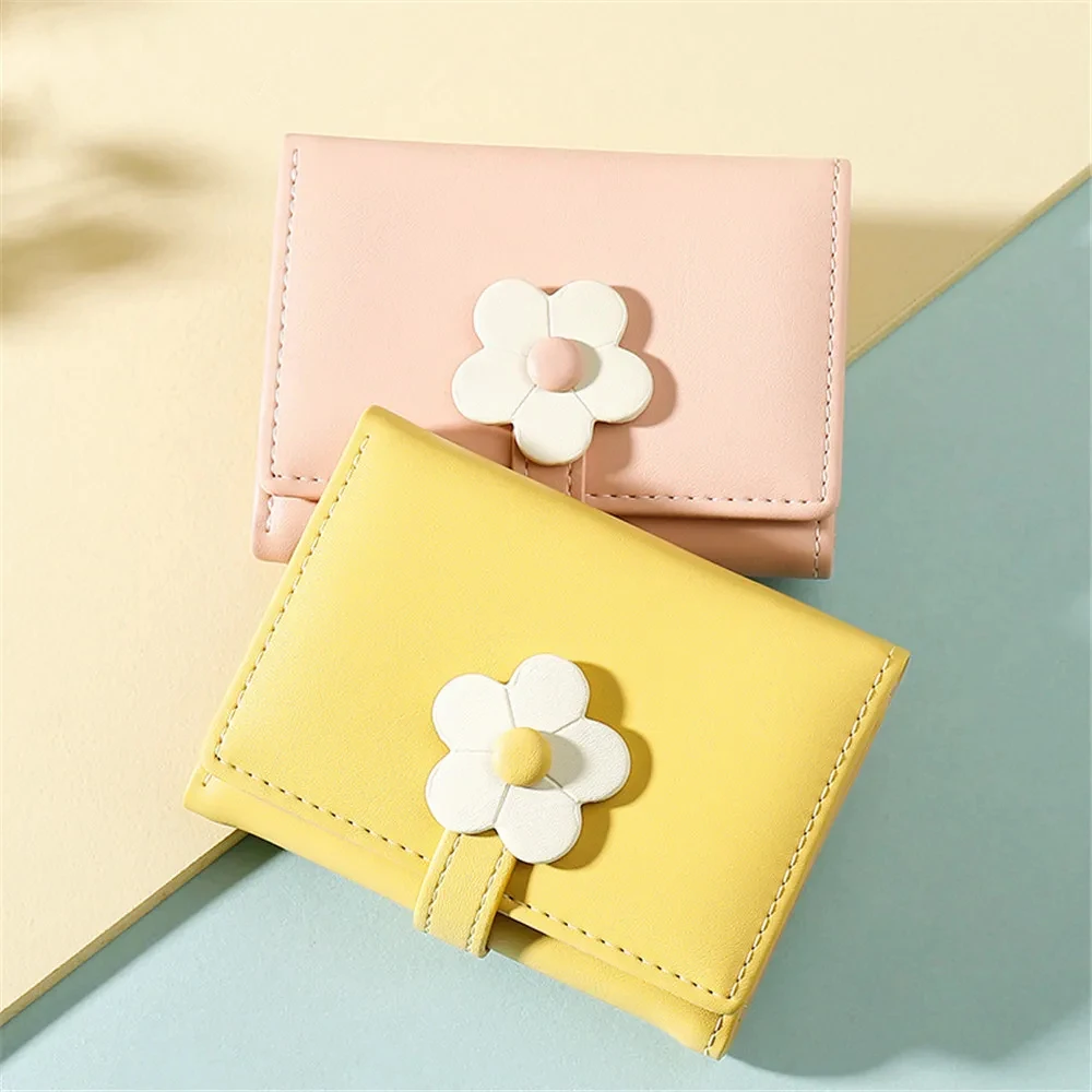 Women-s-Wallet-Cute-Small-Wallet-Three-Fold-Flower-Pattern-PU-Leather ...