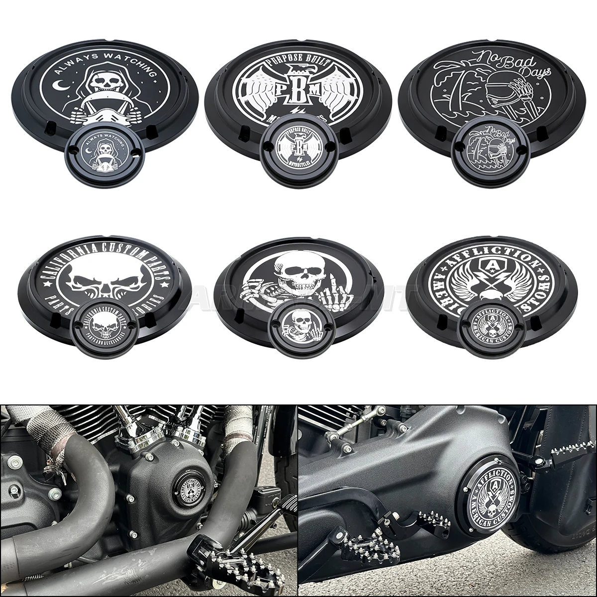 Motorcycle Derby Timer Clutch Timing Covers Engine Cover For Harley ...
