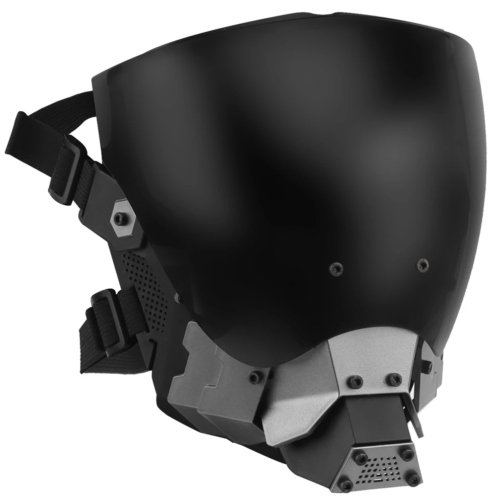 Tactical Half Face Cyberpunk Commander Mask Paintball Safety Protective ...