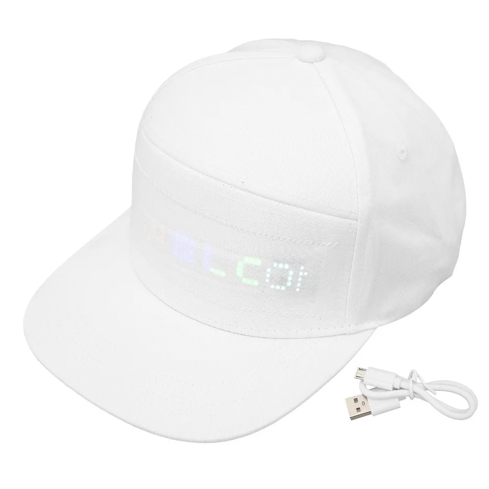 Bluetooth LED Cap Editable Colorful Detachable Programmable LED Hat ...