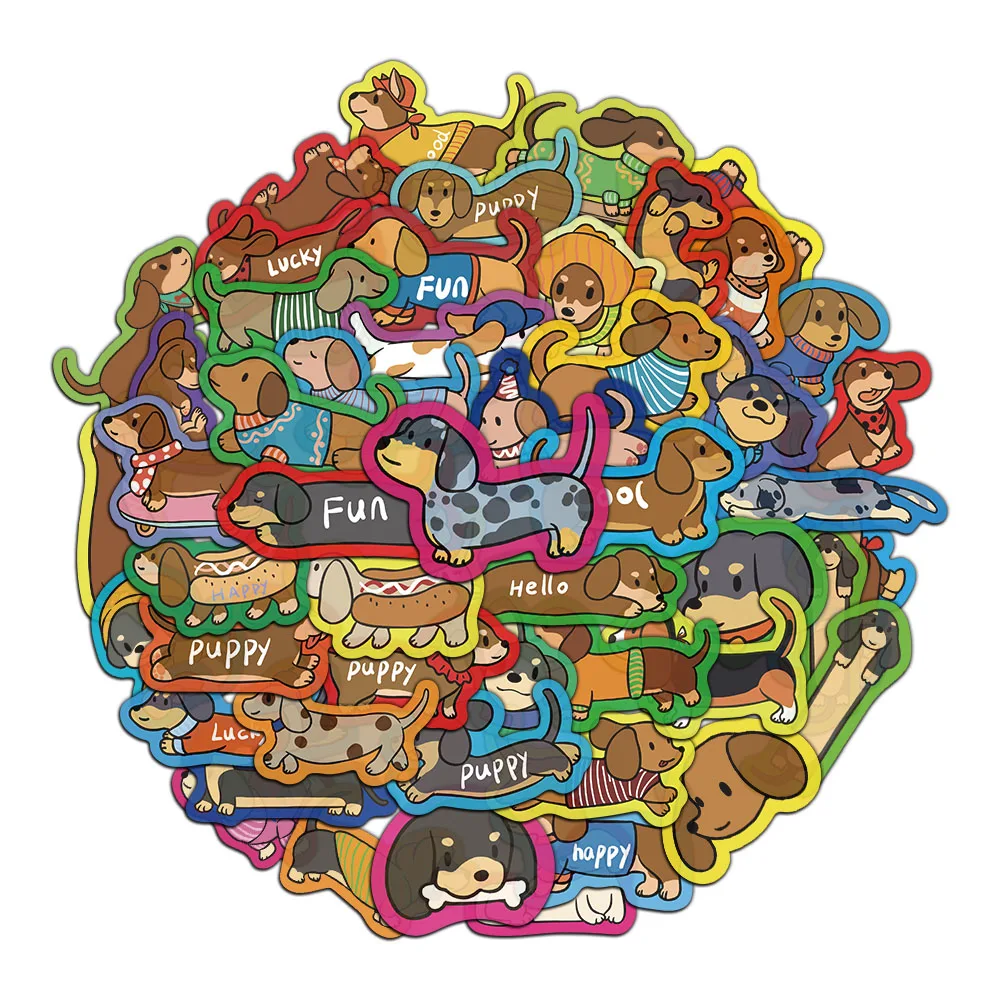 50PCS Creative Sausage Dog Diverse Personalized Graffiti Decoration ...
