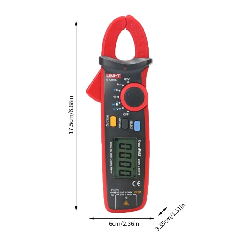 Digital Clamp Meter Mini AC DC Current Tester Resistance Voltage ...