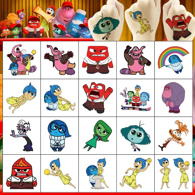 20Pcs-Set-Inside-Out-Theme-Tattoo-Stickers-Waterproof-Cute-Inside-Out ...