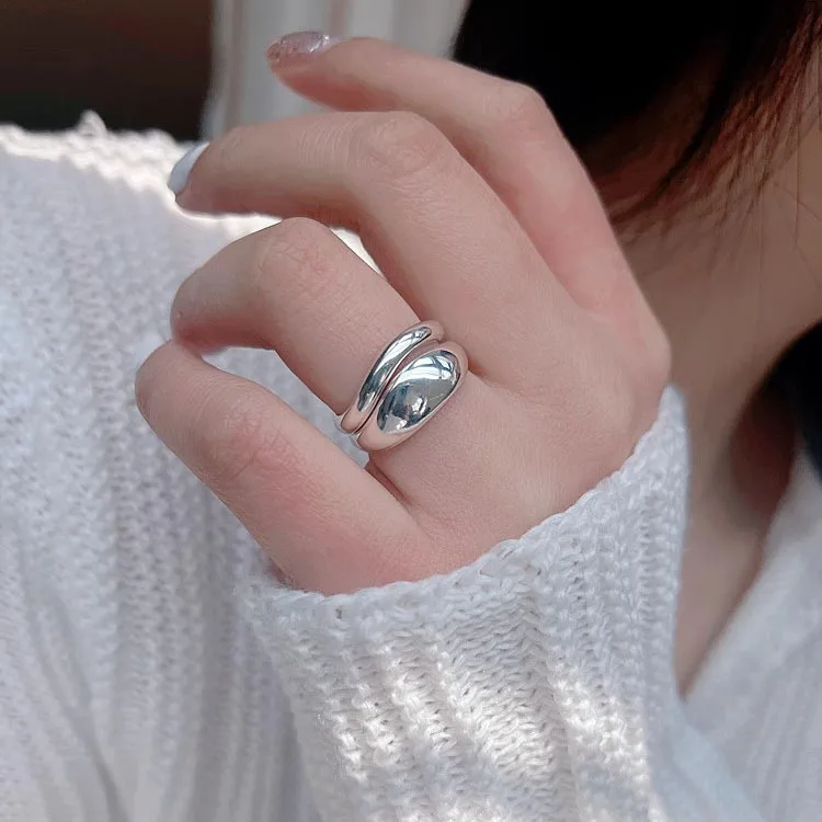S925-Sterling-Silver-Irregular-Wave-Ring-Women-s-Ins-Niche-Design ...