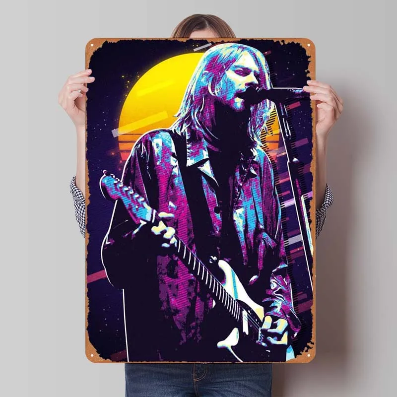 Kurt-Cobain-Rapper-Tinplate-Sign-Music-Poster-Wall-Decor-Living-Room ...