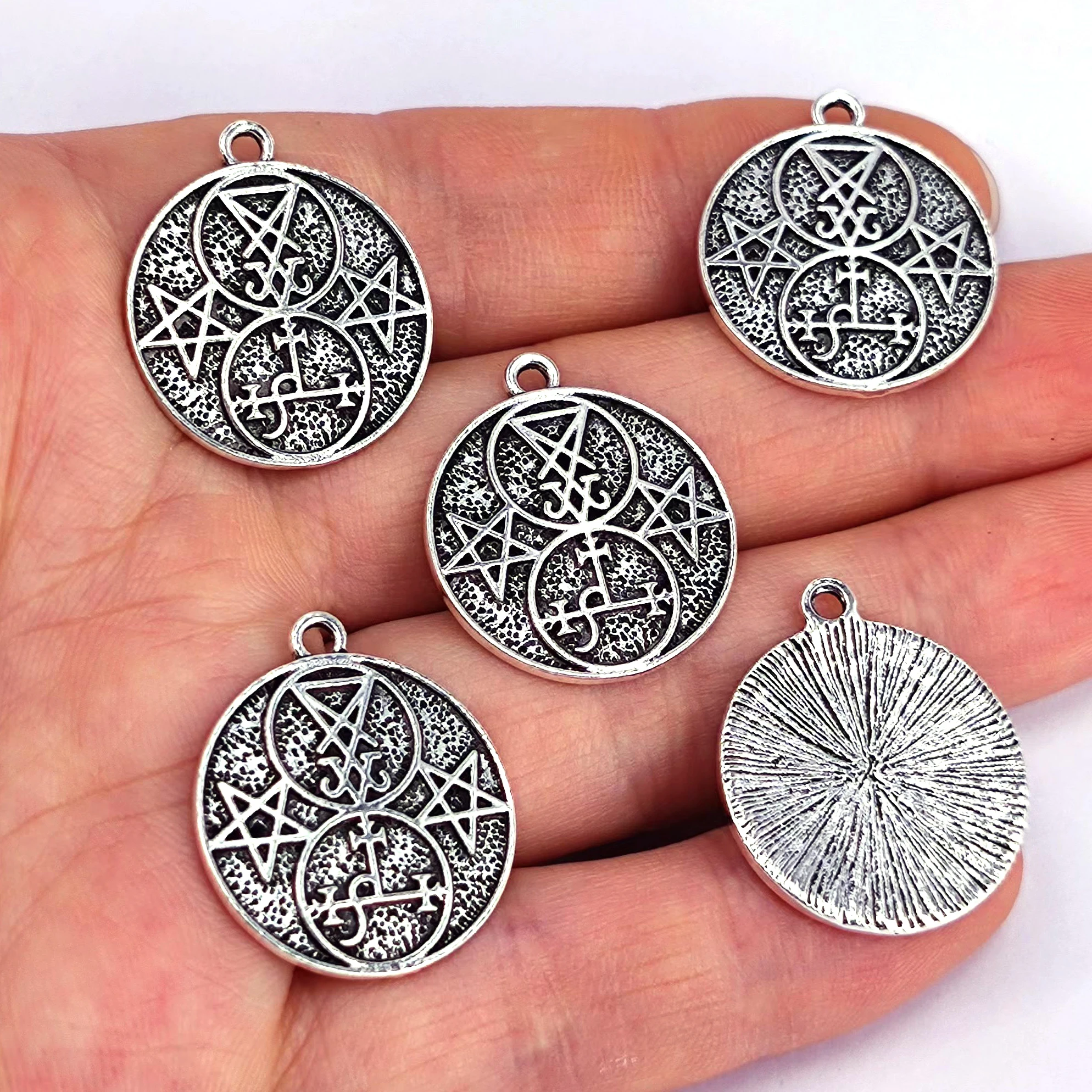 5pcs-Lucifer-Lilith-double-seal-pendant-charm-with-staves-Luciferian ...