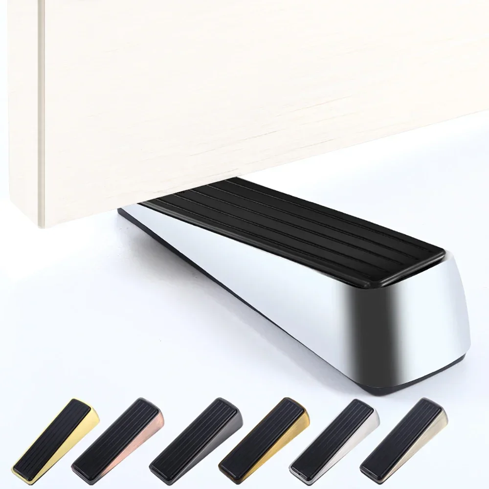 Nail-free-Zinc-Alloy-Door-Wedge-Stop-Door-Stopper-Rubber-Hidden-Holders ...
