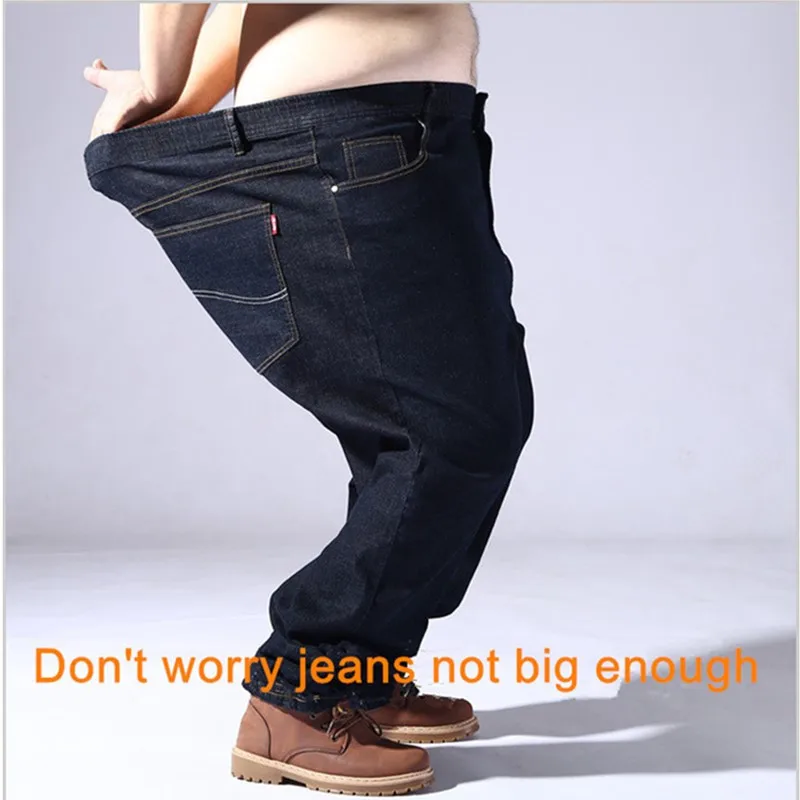 Jeans Men Big Size 200KG Mens Brand Black Elastic Stretched Plus 5XL ...