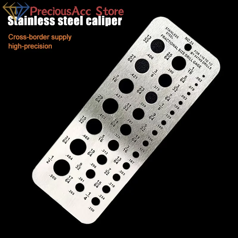 29-Hole Drill Gauge With High Contrast Markings Stainless Steel Durable ...