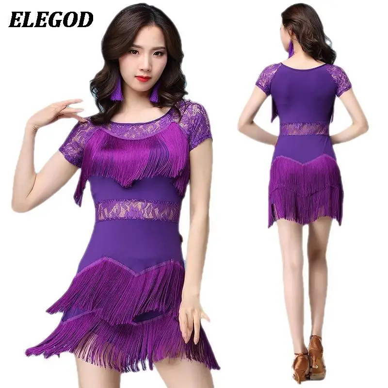 Female-Latin-Dance-Dress-Adults-Tassel-Ballroom-Salsa-Rumba-Bodycon ...