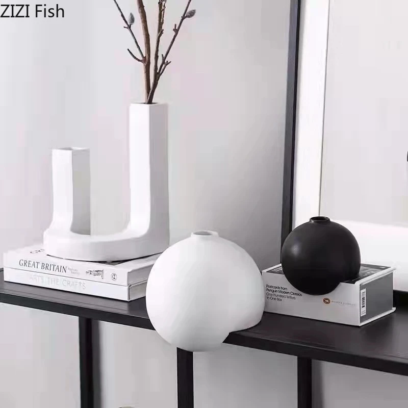 Ceramic Flower Vase Home Decor | Modern Vase Desk Decorations - Ceramic ...