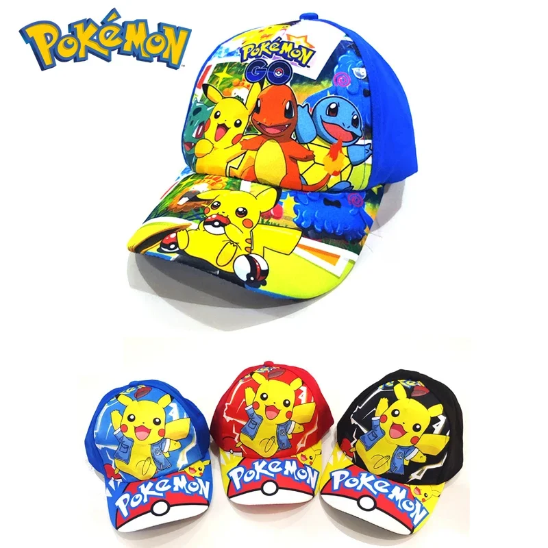 Pokemon-Pikachu-Baseball-Cap-Cute-Cartoon-Anime-Figure-Pikachu-Boy-and ...