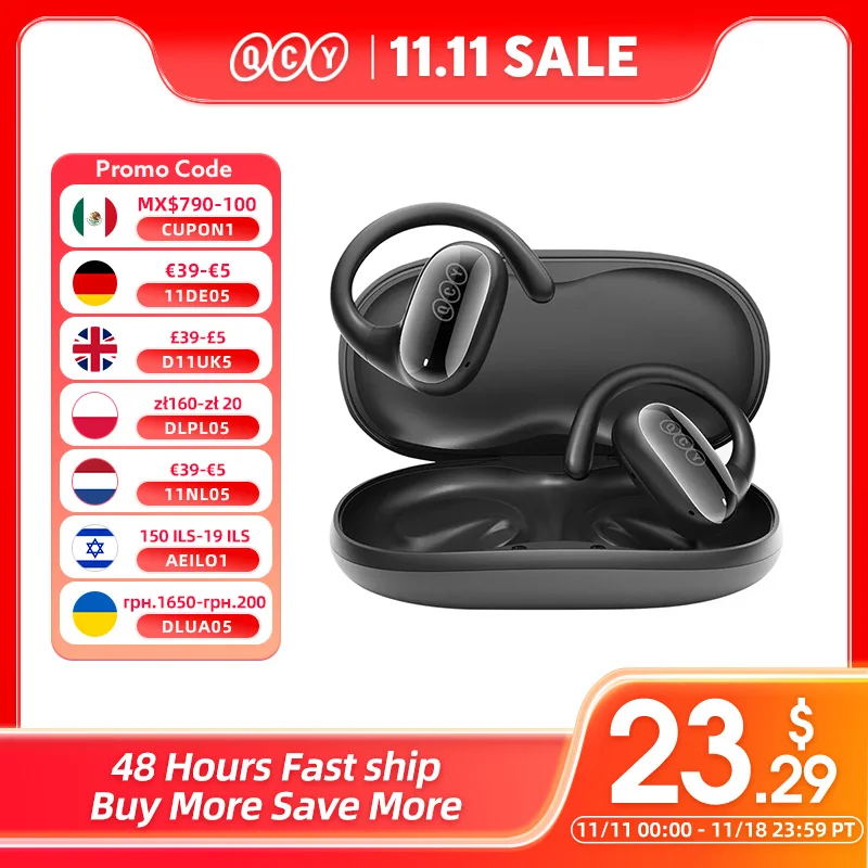 QCY-Crossky-GTR2-Open-Ear-Wireless-Earphone-Bluetooth-5-4-EarHooks-Bass ...