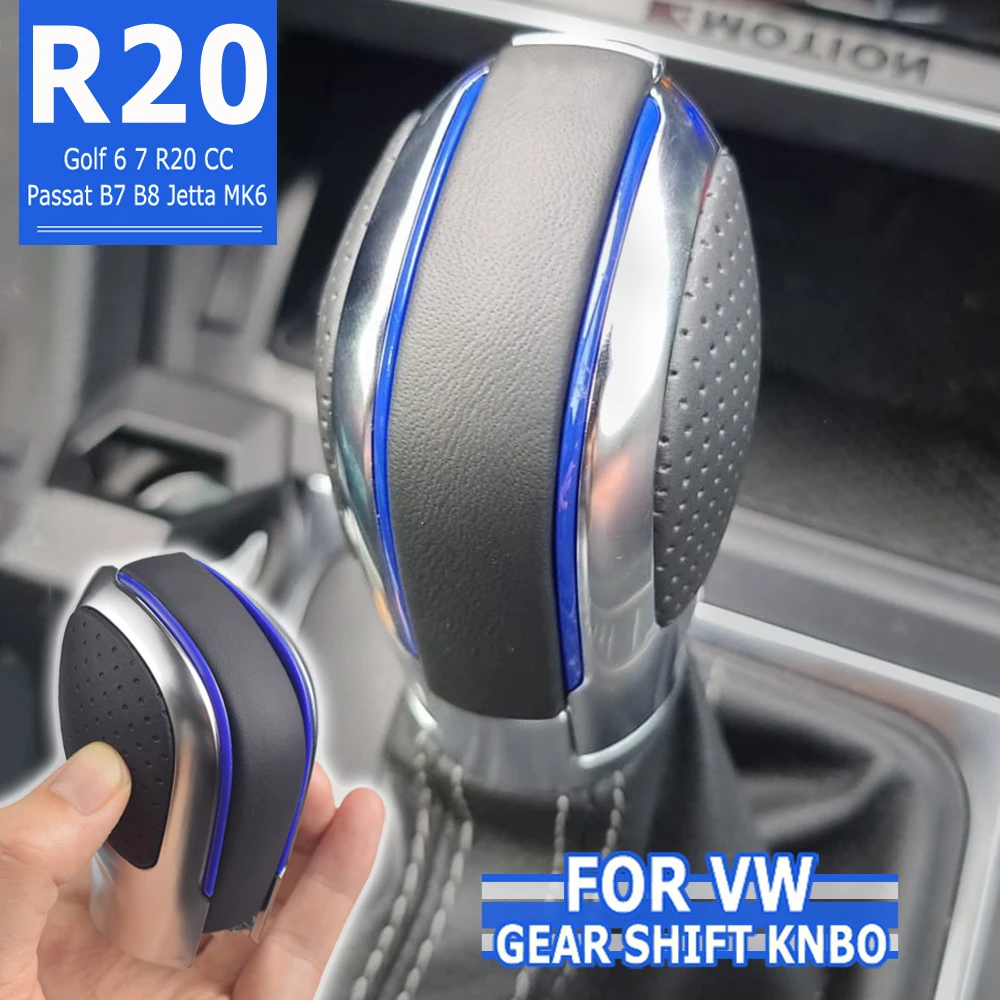 DSG-Gear-Shift-knob-Chrome-With-Leather-Gearbox-Shift-Lever-Cover-For ...