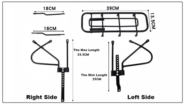 유니버설 바이크 리어 캐리어 랙, 마운틴 레이싱, XTC, ATX, V 디스크 브레이크, 자전거 선반, 16-29 인치, 700C