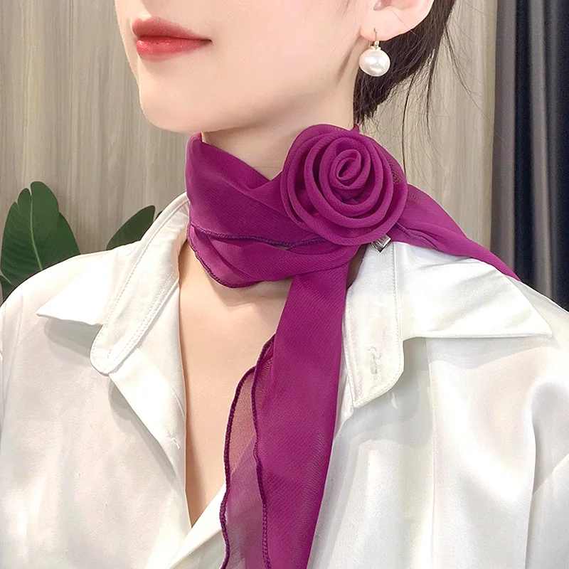 Fashion-Summer-Thin-Big-Rose-Neckerchief-for-Women-Girls-Ultra-thin ...