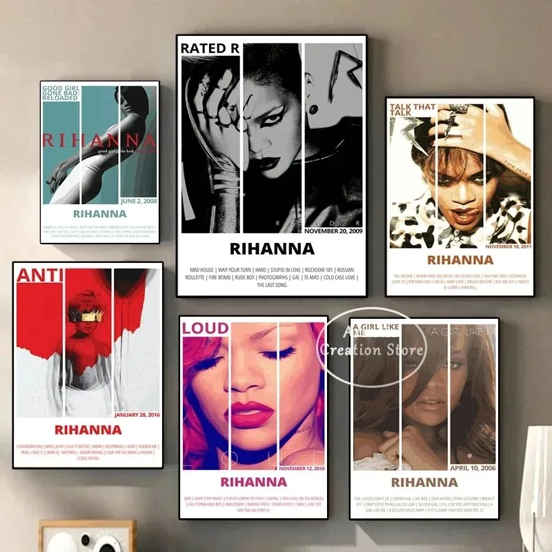 R-Rihannas-Poster-Famous-Singer-Good-Girl-Gone-Bad-Reloaded-Album-Cover ...