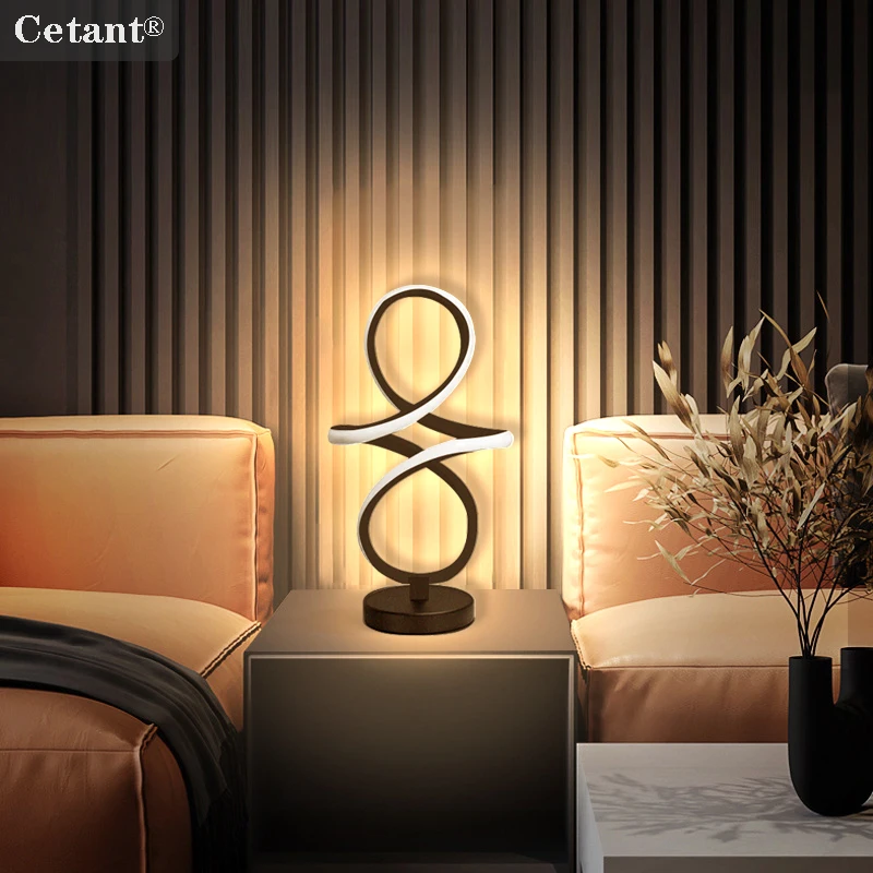 Modern-LED-Table-Lamp-Desk-Decor-Line-Black-Silver-Light-Study-Bedroom ...