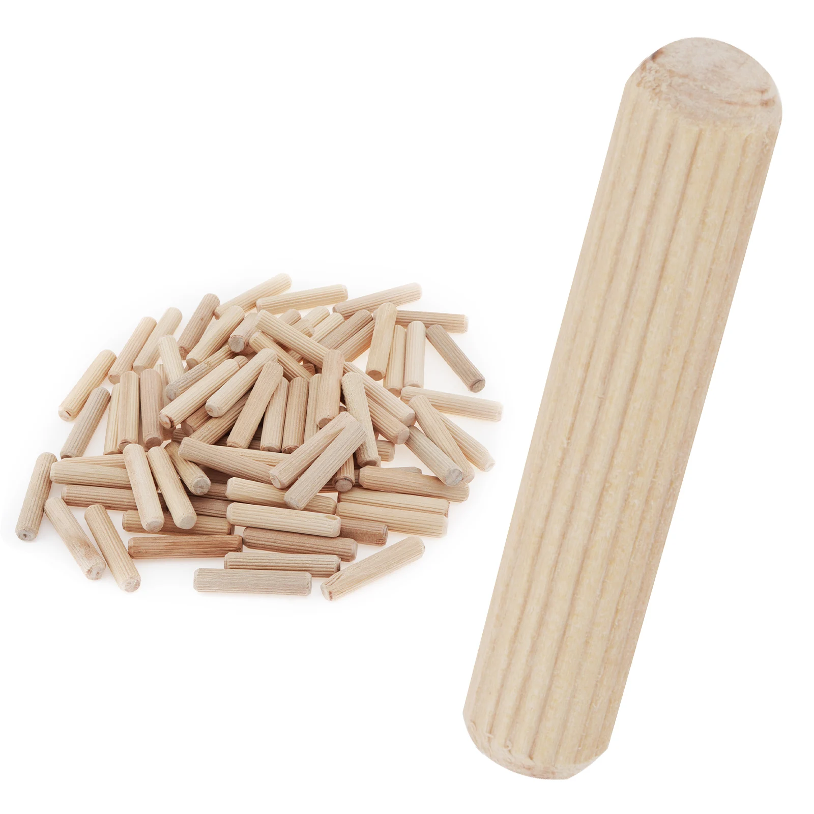 100pcs-Wooden-Dowels-Hard-Wood-Grooved-Plugs-Furniture-Woodwork-Fluted ...