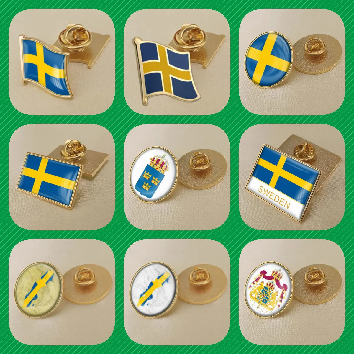 Sweden-National-Flower-Broches-e-emblemas-Sweden-Flag-Emblem-Flag ...