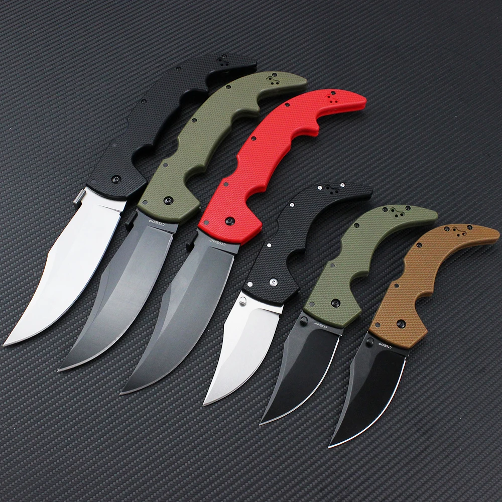 New-Cold-12-4-Large-Folding-Knives-AUS10A-Steel-G10-Handle-Tanto-Hunter ...