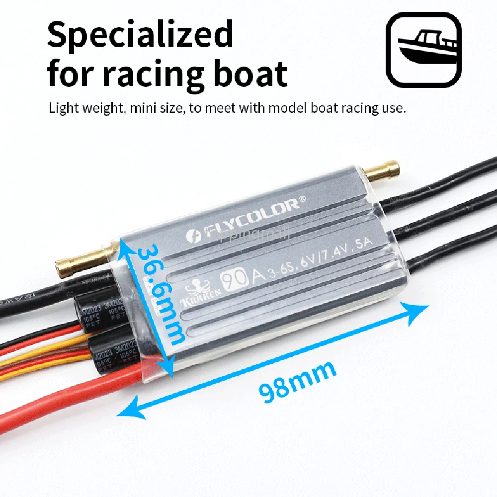 FLYCOLOR-KREKEN-Boat-ESC-40A-60A-90A-120A-150A-Waterproof-3-6S-6V-7-4V ...