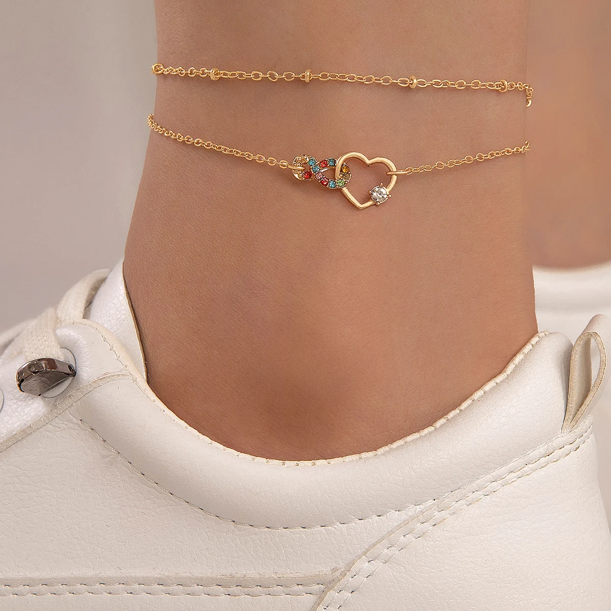 Tocona-Romantic-Classic-Loving-Heart-Anklet-Set-for-Women-Girl-Crystal ...