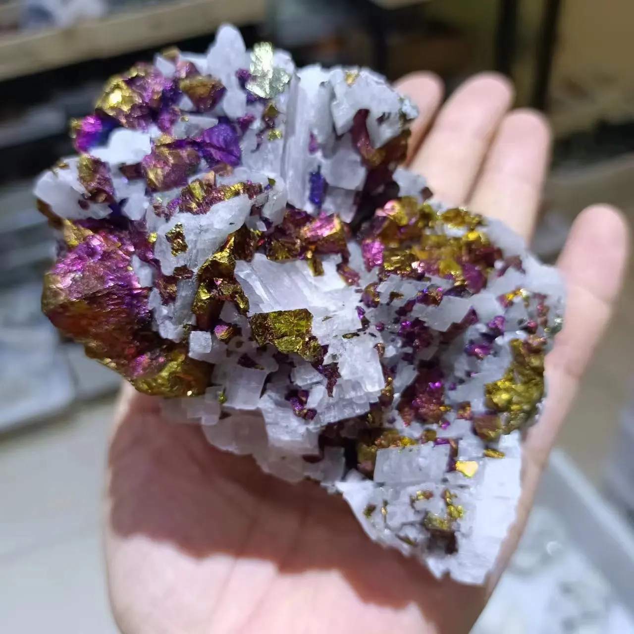 Magical-Natural-Chromatic-Copper-Ore-Intergrowth-Quartz-Crystal-Mineral ...