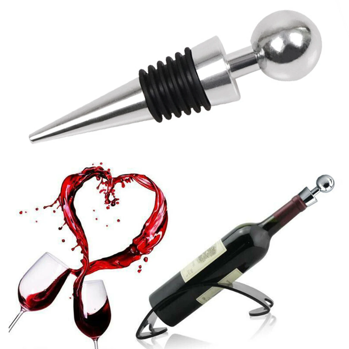 2Pcs-Stainless-Steel-Wine-Stopper-Vacuum-Sealed-Beer-Beverage-Stoppers ...