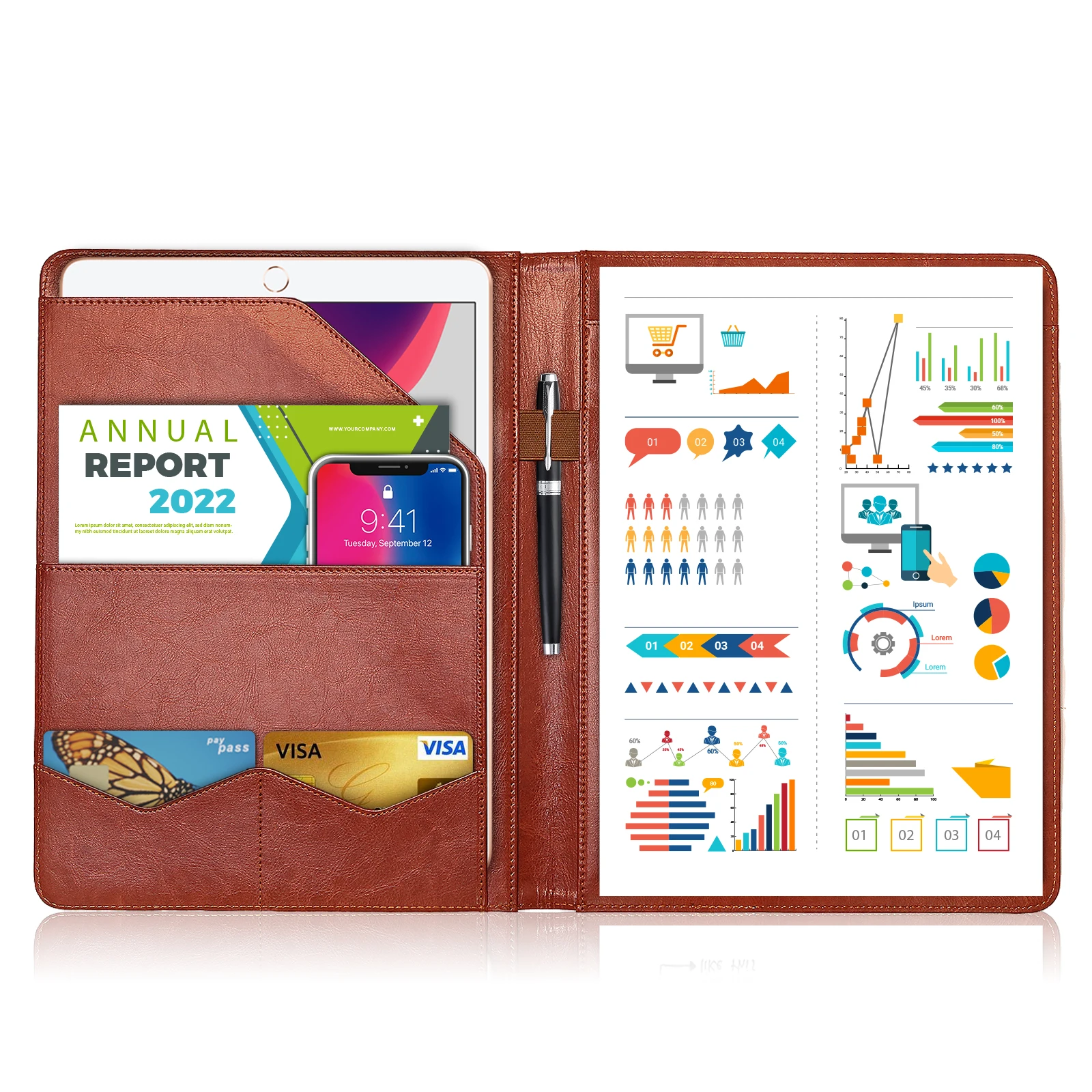 Multifunctional-Conference-Folder-A4-Business-Stationery-Folder-PU ...