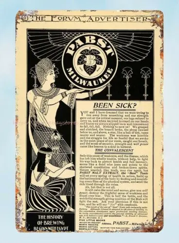 1895-ad-Pabst-brewing-malt-extract-Egyptian-pharaoh-metal-tin-sign-home ...