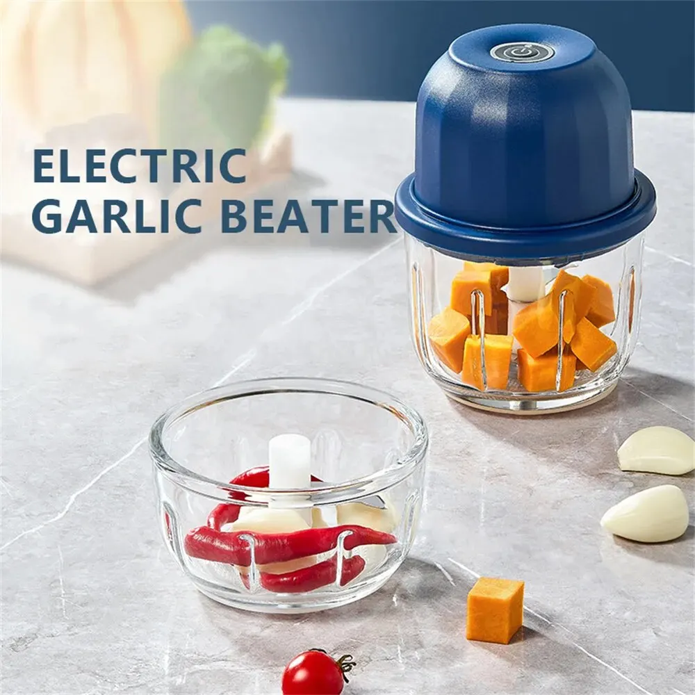 Electric Food Chopper Garlic Crusher Meat Grinder Mini Garlic Press ...