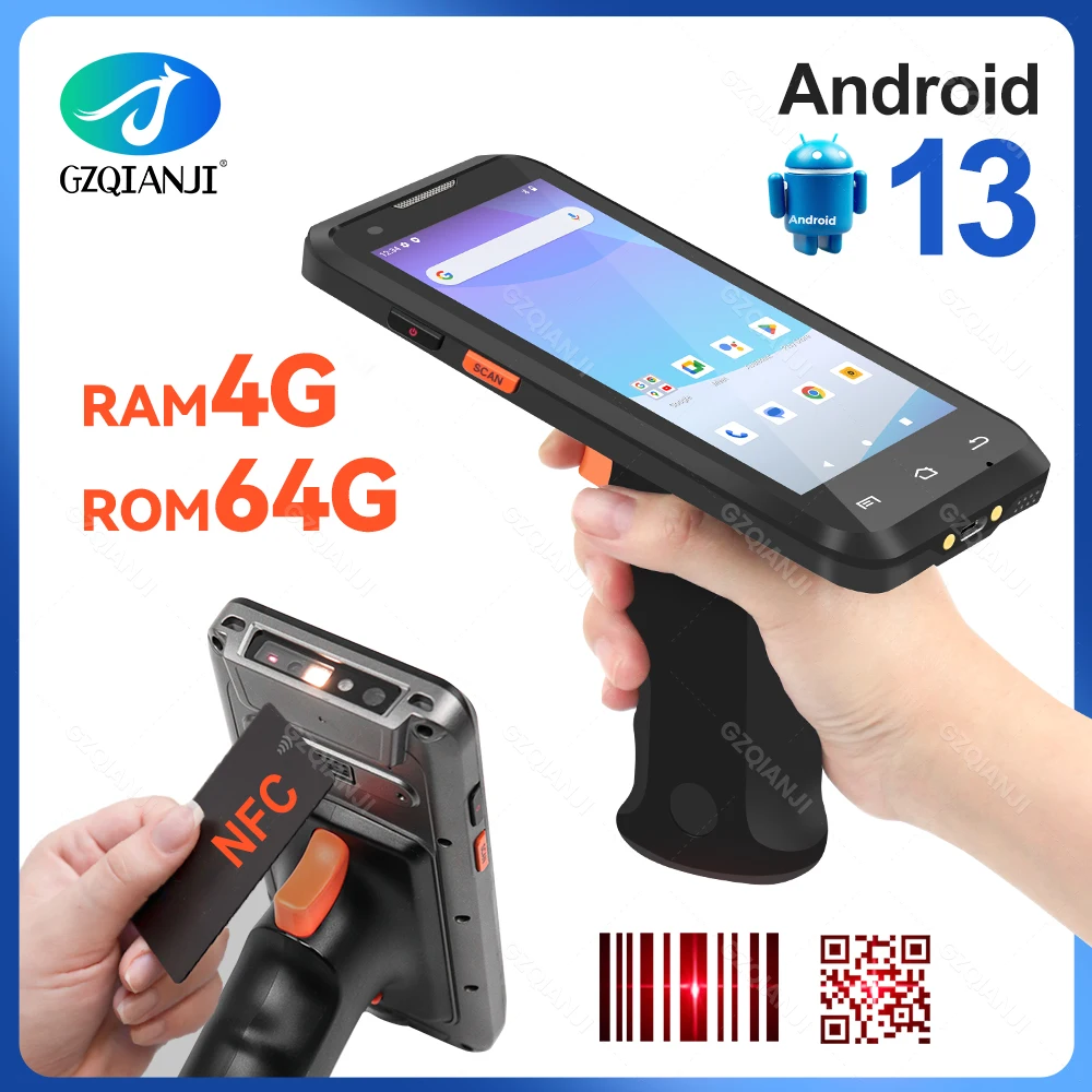 Handle-PDA-Android-13-Barcode-Scanner-1D-Laser-2D-QR-Code-Reader ...