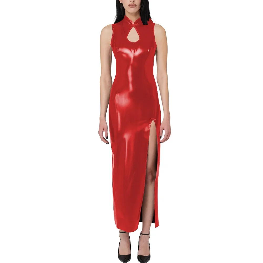 Vestido largo ajustado de fiesta liso para mujer, vestido largo con ...