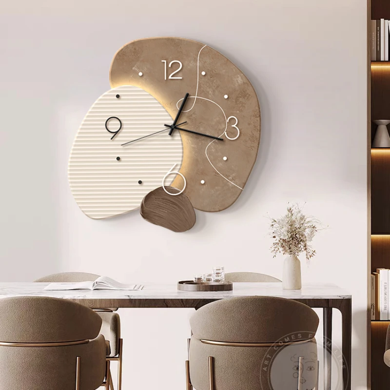 New-wabi-Sabi-restaurant-clock-wall-clock-Home-quiet-with-led-lights ...