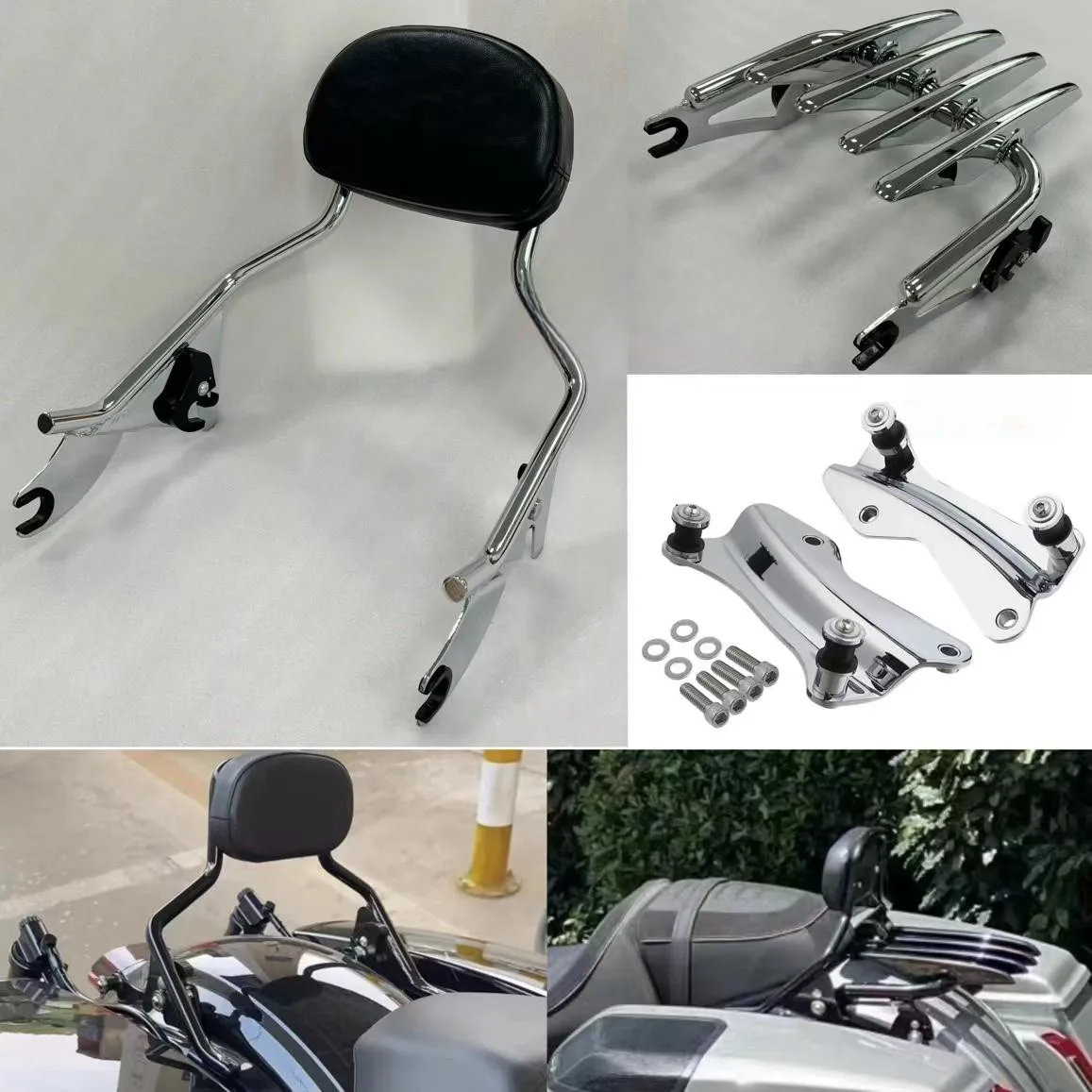 Motorcycle Backrest Sissy Bar Detachable Passenger For Harley Touring ...