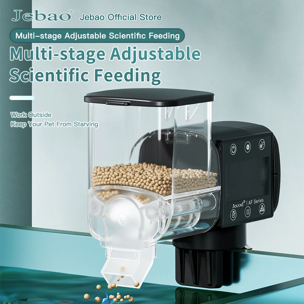 Jebao 2023 New Aquarium Fish Tank Feeder Intelligent Automatic Feeder Digital Timing Remote ...